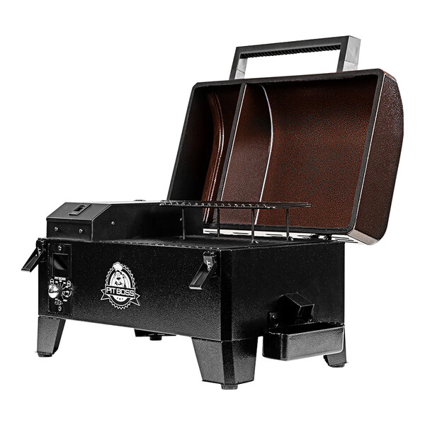 Pit Boss PB150PPS Mahogany Tabletop Wood Pellet Grill - 5 lb. Hopper