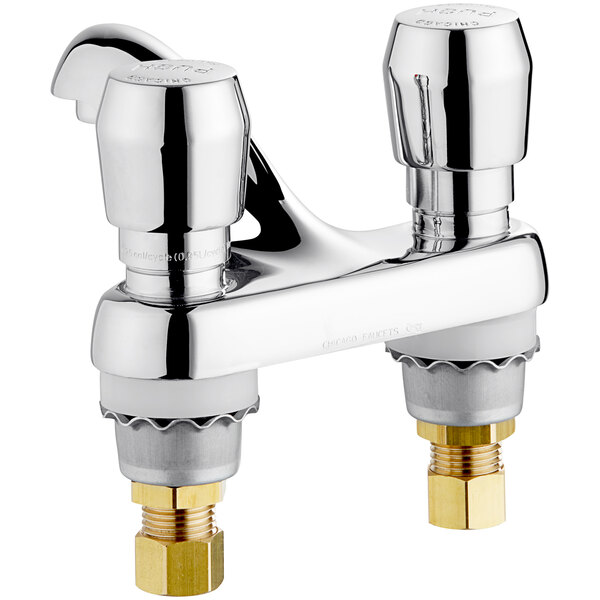 Chicago Faucets 802-665ABCP Deck-Mounted Metering Faucet with 4" Spout ...