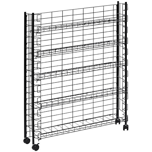 12" x 36" x 47" Mobile 5-Shelf Adjustable Merchandising Display