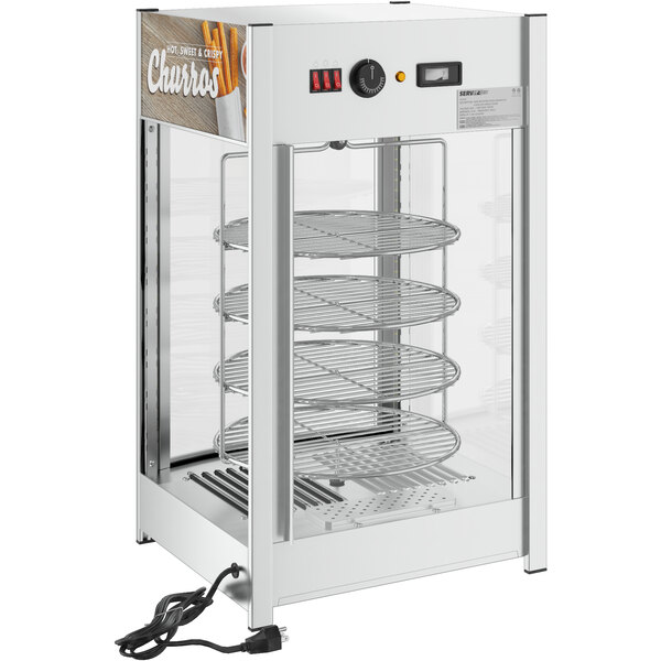 ServIt 12" Churro Self-Service Countertop Display Warmer with 4-Shelf ...