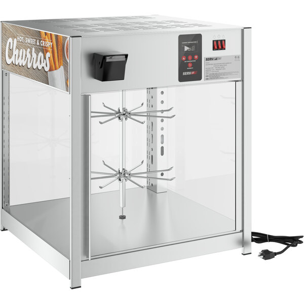 ServIt 18" Churro Full-Service Countertop Display Warmer with 4-Shelf ...