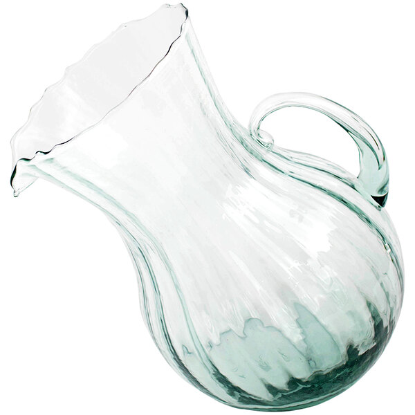 Kalalou 1 Gallon Tilted Ribbed Glass Pitcher