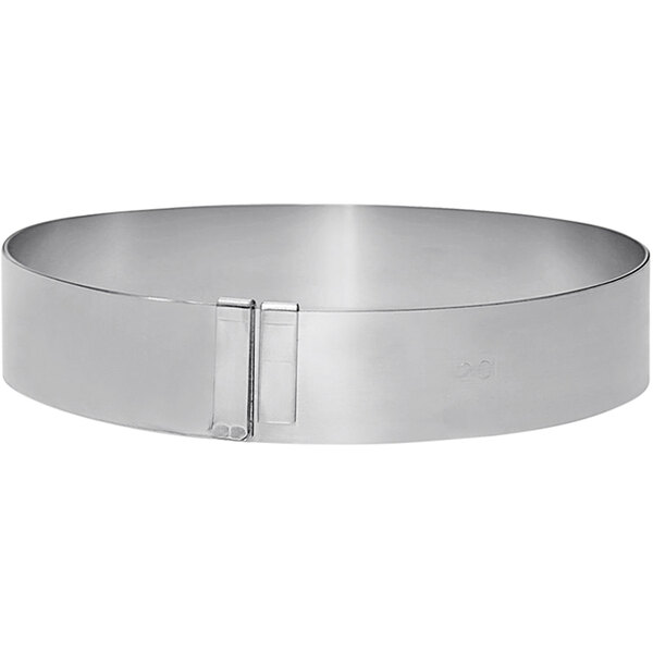 de Buyer 1 1/4" Tall Stainless Steel Expandable Round Pastry Frame 3040.03