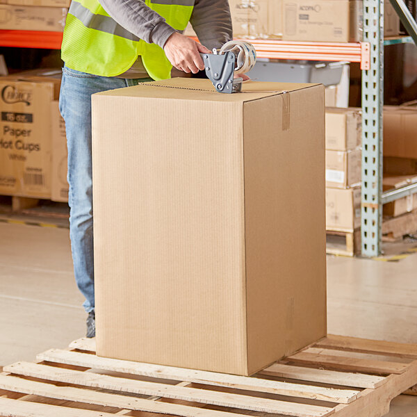 Lavex 20" x 20" x 30" Kraft Corrugated RSC Shipping Box - 10/Bundle