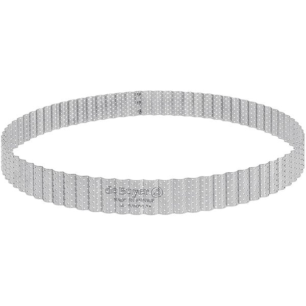de Buyer 11" x 1 3/16" Round Fluted Perforated Stainless Steel Tart ...