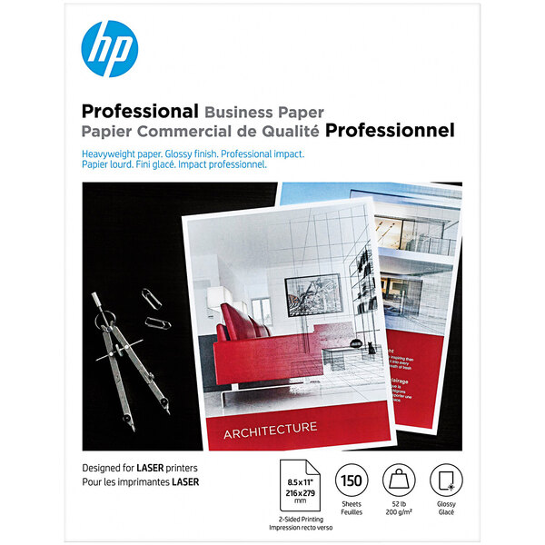 HP 4WN10A 8 1/2" x 11" Glossy Professional Business Paper - 150 Sheets