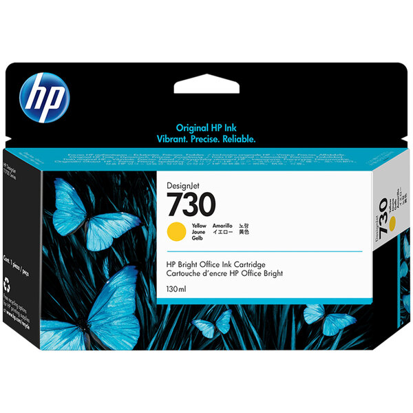HP P2V64A 130 mL Yellow Original DesignJet Printer Ink Cartridge