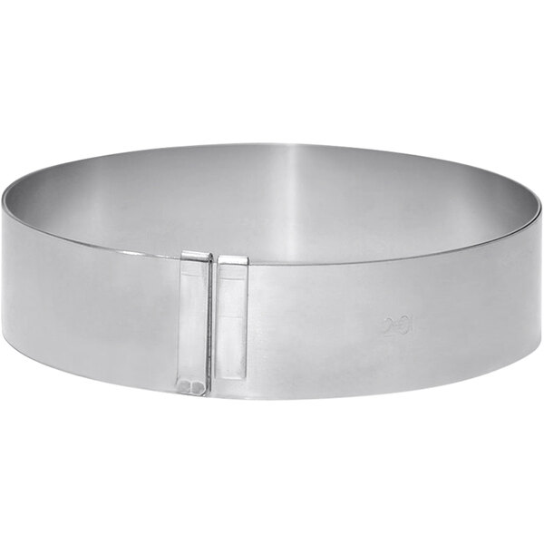 de Buyer 1 3/4" Tall Stainless Steel Expandable Round Pastry Frame 3040.01