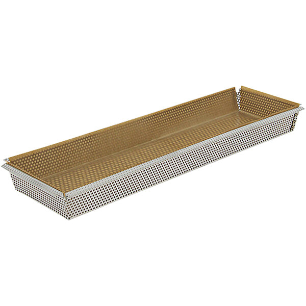 de Buyer 13 13/16" x 4 3/16" Rectangular Perforated Stainless Steel ...
