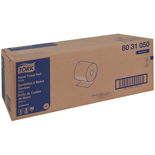 Tork Advanced White 1-Ply Paper Towel Roll H80, 1000 Feet / Roll - 6/Case