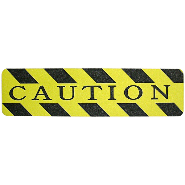 Wooster Flex-Tred 6" x 24" Black / Yellow "Caution" Anti-Slip Tape ...