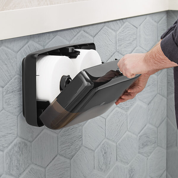 Tork Elevation 5555290 Black Double Roll Mini Jumbo Toilet Tissue ...