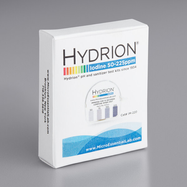 Hydrion IM-220 Iodine 50-225ppm Test Kit with (2) 15' Test Paper Rolls
