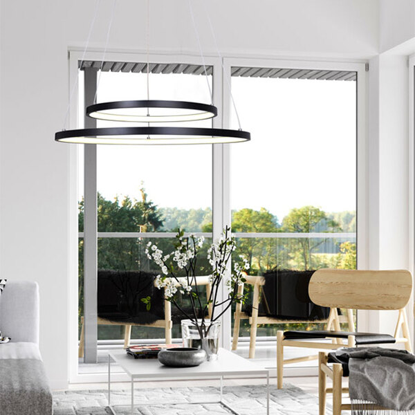 Canarm Lexie Modern Dual-Ring Chandelier with Integrated LED Lighting ...