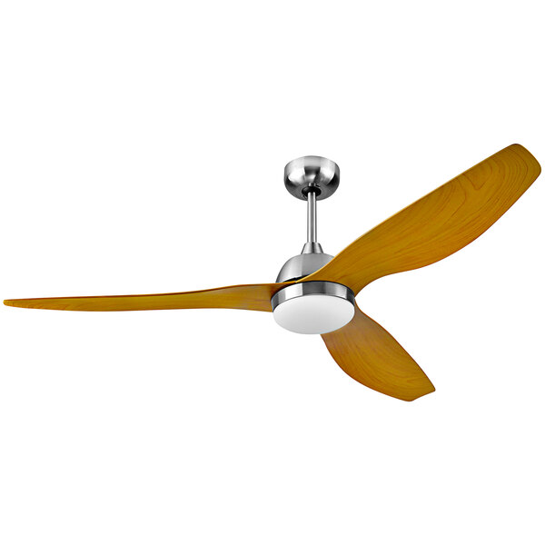 Canarm Duke 52" Brushed Nickel / Honey Maple Ceiling Fan with LED Light ...