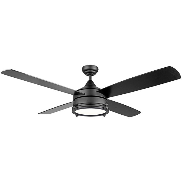 Canarm Simon 52" Matte Black Ceiling Fan with LED Light - 3344 CFM, 120V