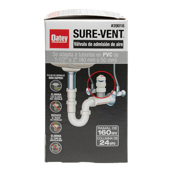 Oatey Sure-Vent 1 1/2" - 2" 160 Branch, 24 Stack DFU Air Admittance ...
