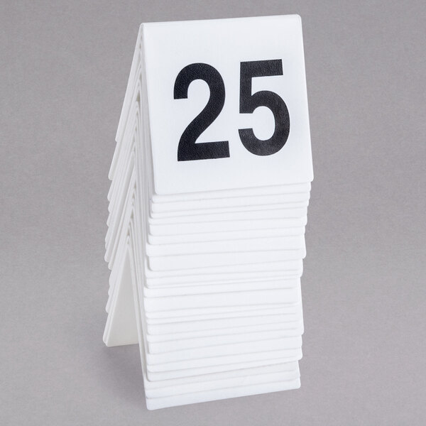 GET NUM-1-25 3 1/4" Number Table Tents - 1 to 25