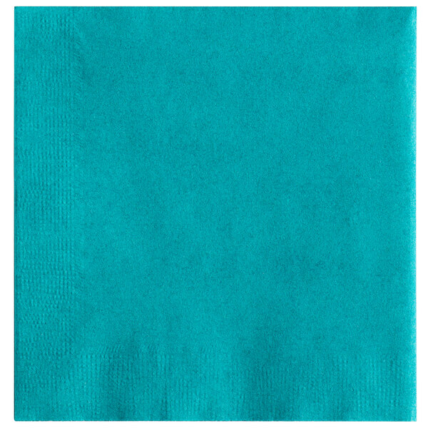 Choice Teal 2-Ply Beverage / Cocktail Napkin - 1000/Case