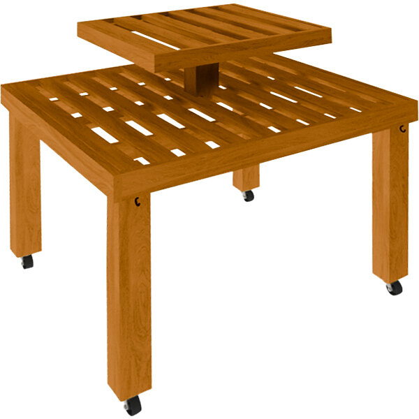 Marco Company 36" x 36" x 38" Honey Pine Wood Slat Table with Removable ...
