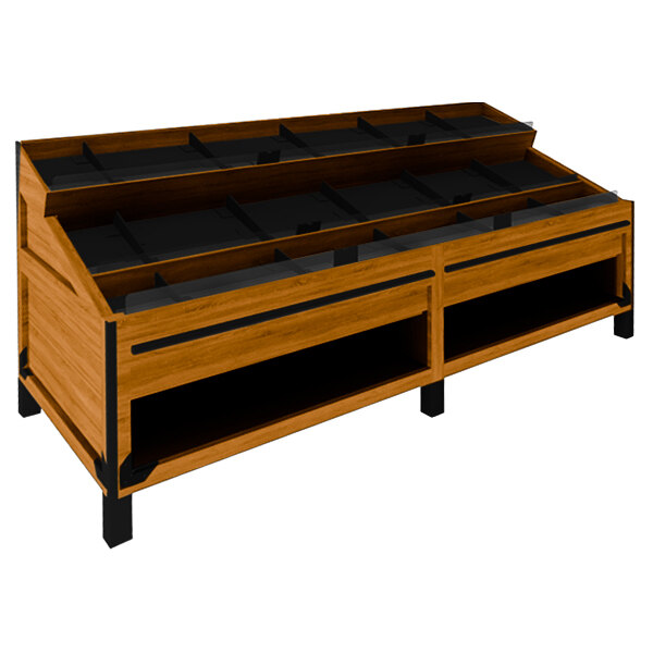 Marco Company 100" x 40" x 47" Honey Pine Orchard Produce Display Bin