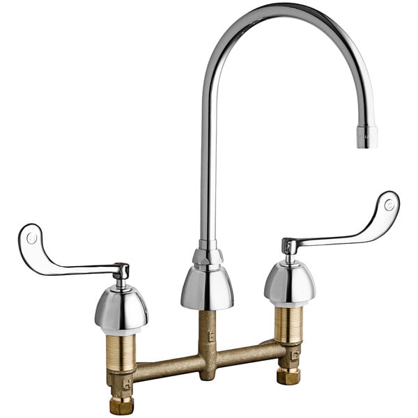 Chicago Faucets 201-AGN8AE35-319AB Deck-Mounted Manual Sink Faucet with ...