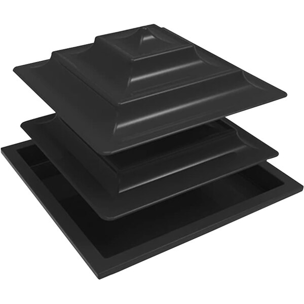 Marco Company 36" x 36" x 20" Black Plastic 3-Tier Produce Display Riser