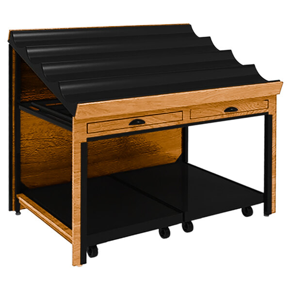 Marco Company 55 1/2" x 39" x 50" Honey Pine Mobile Banana Display Table