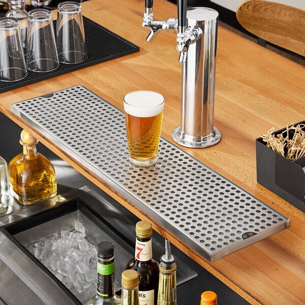 Regency 30" x 8" Stainless Steel Surface Mount Beer Drip Tray