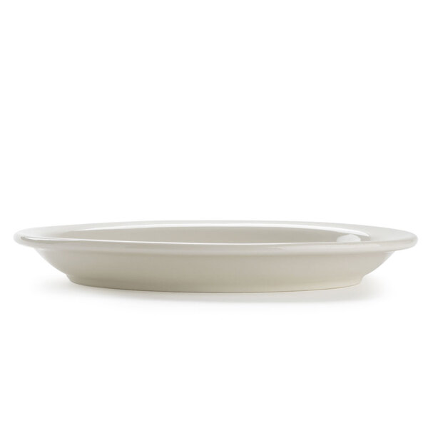 CAC NRC-41 Ivory (American White) Narrow Rim Oval China Platter - 36/Case