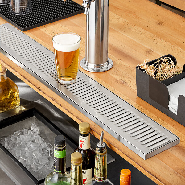 Regency 36" x 5" Stainless Steel Surface Mount Beer Drip Tray