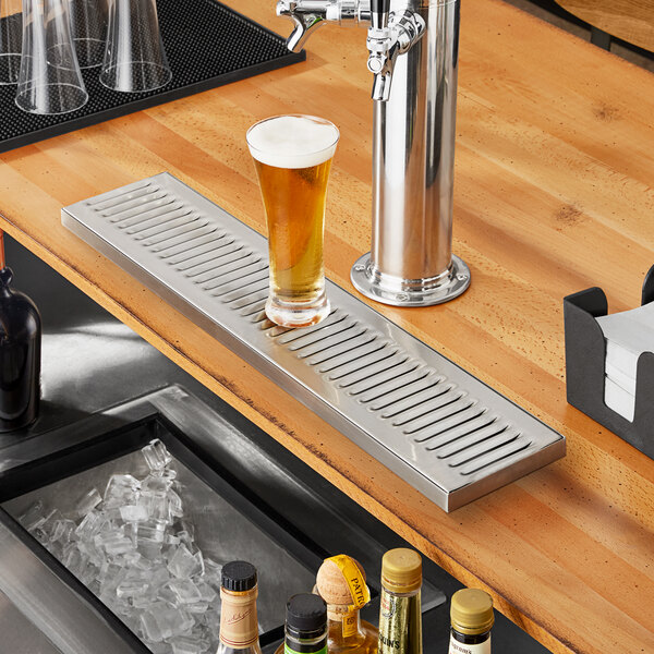 Regency 24" x 5" Stainless Steel Surface Mount Beer Drip Tray