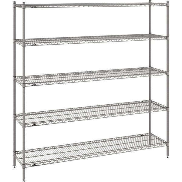 Metro Super Erecta 18" x 72" x 74" Gray Stationary Shelving Unit Kit