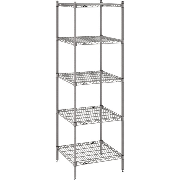 Metro Super Erecta 24" x 24" x 74" Gray Stationary Shelving Unit Kit