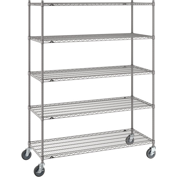 Metro Super Erecta 24" x 60" x 80" Gray Mobile Shelving Unit Kit