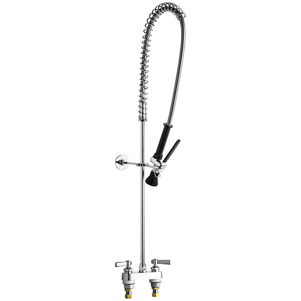 Chicago Faucets 526-919SLXKCABCP Deck-Mounted Pre-Rinse Faucet with 4 ...