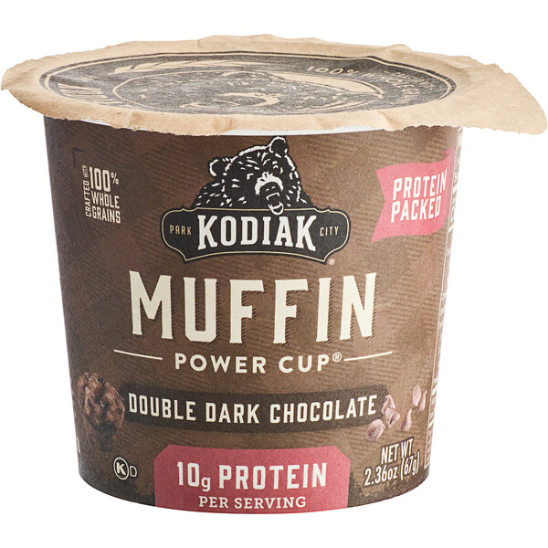 Kodiak Cakes Double Dark Chocolate Minute Muffin Cup 2.36 oz. - 12/Case