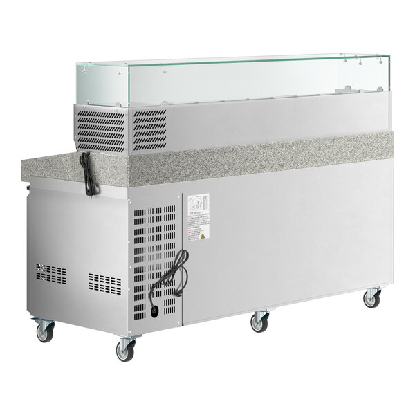 Avantco SS-PPT-G-80 80" 3 Door Stone Top Refrigerated Pizza Prep Table ...