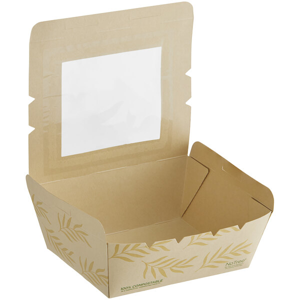 World Centric #8 NoTree 7" x 5 11/16" Container with PLA Window - 200/Case