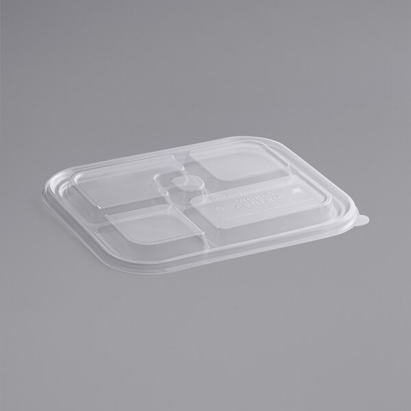 World Centric 5-Compartment Compostable PLA Lid - 300/Case