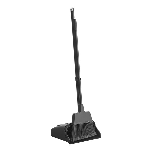 Lavex 12" Open-Lid Lobby Dust Pan with Broom