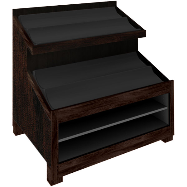 Marco Company 37" x 36" x 44 7/8" Cocoa Maple Two-Tier Slanted Orchard ...