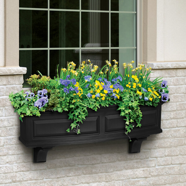 Mayne Nantucket 11 3/4" x 36" x 10 1/4" Black Window Box