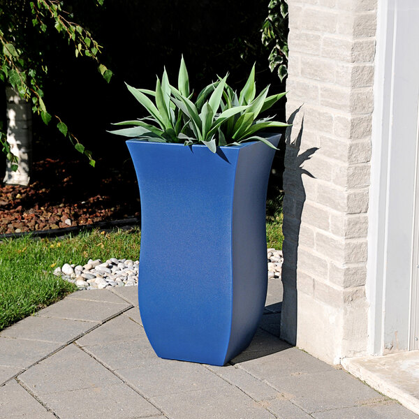 Mayne Valencia 16" x 16" x 30" Neptune Blue Planter