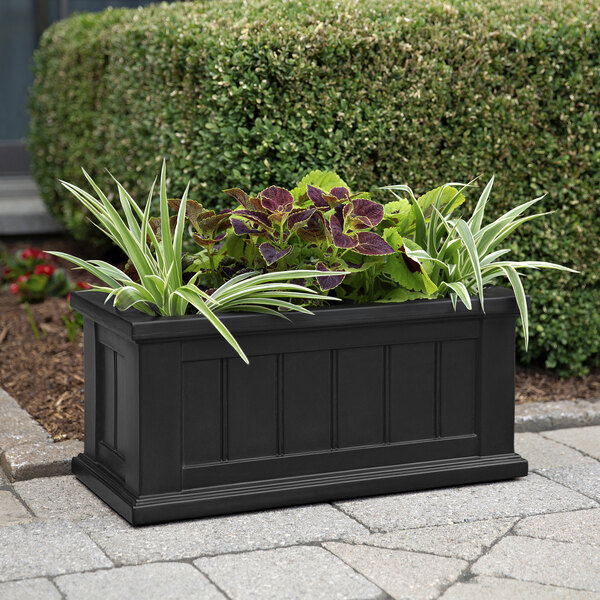 Mayne Cape Cod 24" x 11" x 11" Black Trough Planter