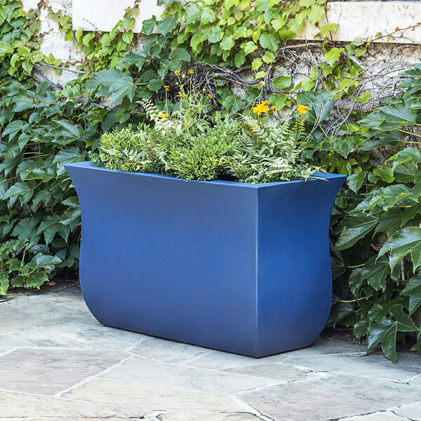 Mayne Valencia 16" x 35" x 22" Neptune Blue Trough Planter