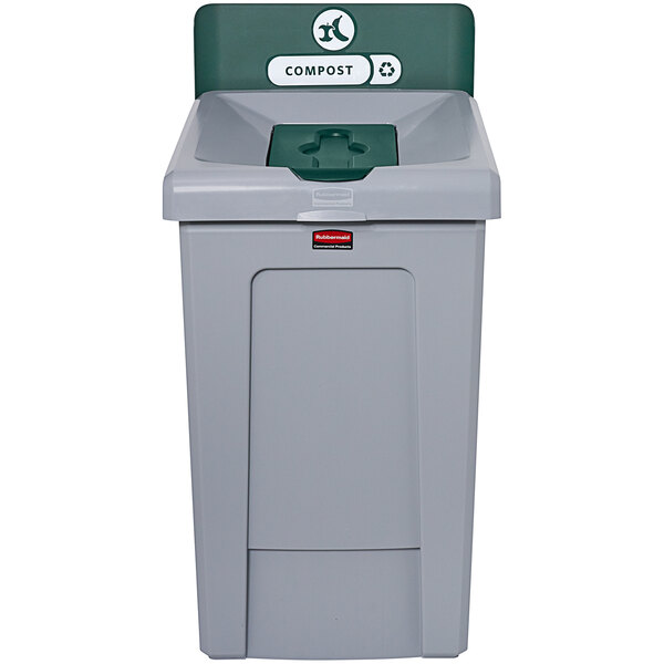 Rubbermaid Slim Jim 2171555 33 Gallon Single-Stream Compost Recycling ...