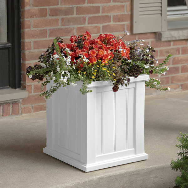 Mayne Cape Cod 16" x 16" x 18" White Planter