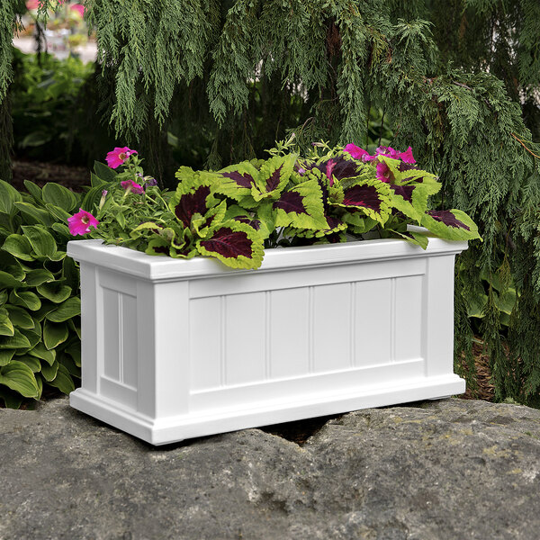 Mayne Cape Cod 24" x 11" x 11" White Trough Planter