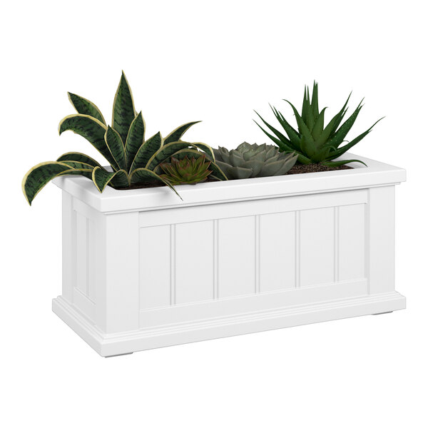 Mayne Cape Cod 11" x 24" x 11" White Trough Planter